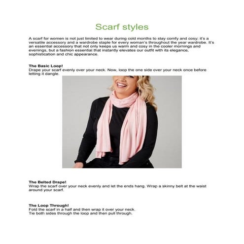 Scarf Styles | PDF | Women\'s Outerwear | Women\'s Clothing