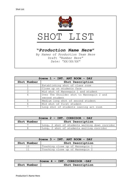 Shot script | DOCX