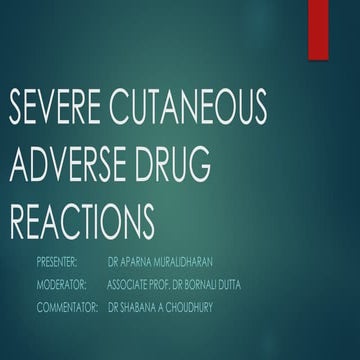 severe cutaneous adverse drug reactions . | PPT