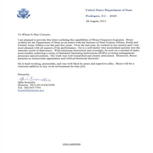 State Department Letter of Recommendation | PDF