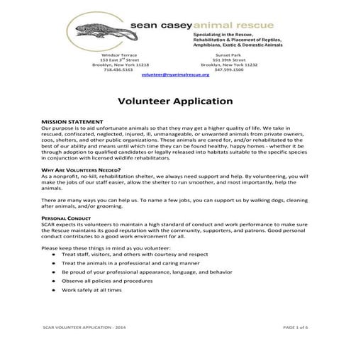 VOLUNTEER APPLICATION | PDF