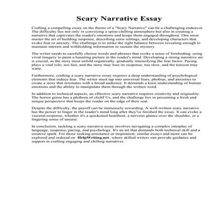 Scary Narrative Essay | PDF