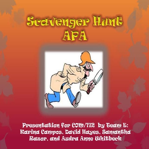Scavenger Hunt APA | PPTX | Style & Fashion