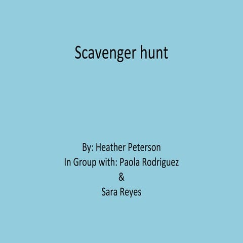 Scavenger Hunt | PPT