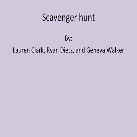 Scavenger hunt | PPT | Pets