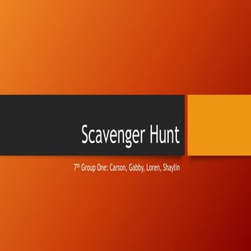 Scavenger hunt | PPT