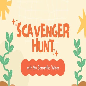 Scavenger Hunt Education Game Presentation in Yellow and Orange Fun ...