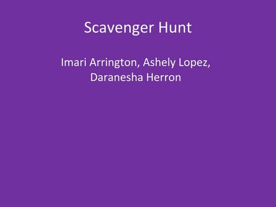 Scavenger hunt ppt | PPT