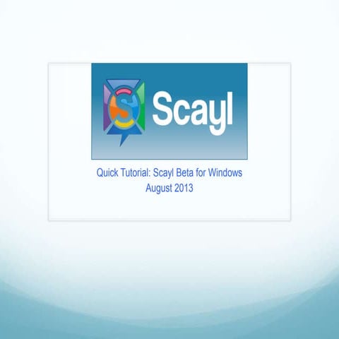 Scayl quick windows tutorial 9 03 2013 | PPTX | Email | Internet