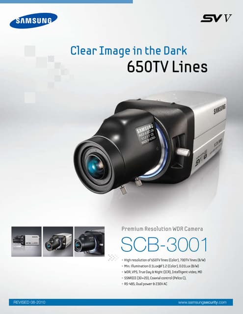 Samsung Techwin SCD-2080R Data Sheet | PDF