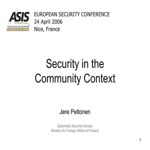 Framework for Security: Security in the Community Context | PPT ...