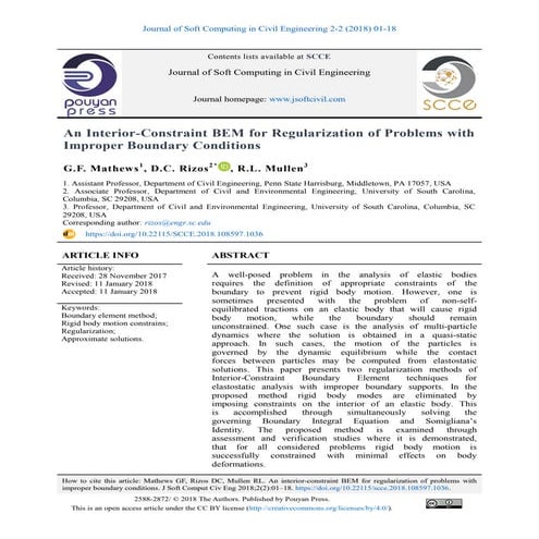 An Interior-Constraint BEM for Regularization of Problems with Improper Boundary Conditions | PDF