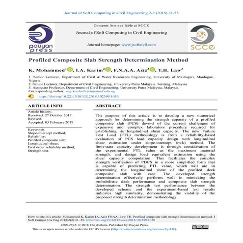 Profiled Composite Slab Strength Determination Method | PDF