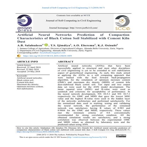 Artificial Neural Networks Prediction of Compaction Characteristics of Black Cotton Soil ...