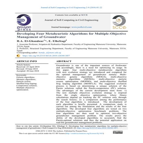 Developing Four Metaheuristic Algorithms For Multiple Objective