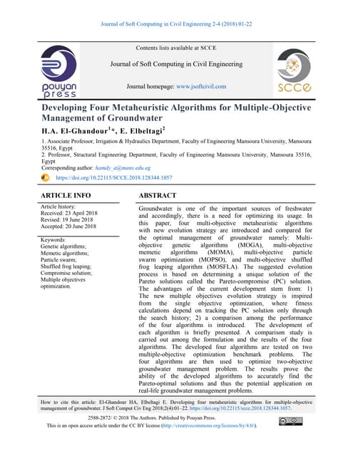 Developing Four Metaheuristic Algorithms For Multiple Objective