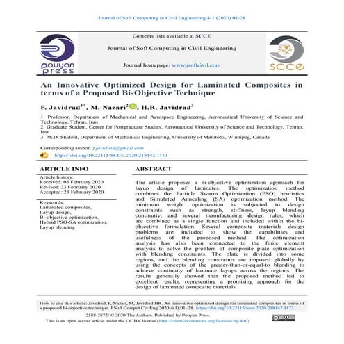 An Innovative Optimized Design for Laminated Composites in terms of a ...