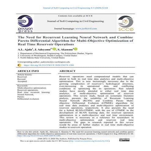The Need for Recurrent Learning Neural Network and Combine Pareto Differential Algorithm for ...