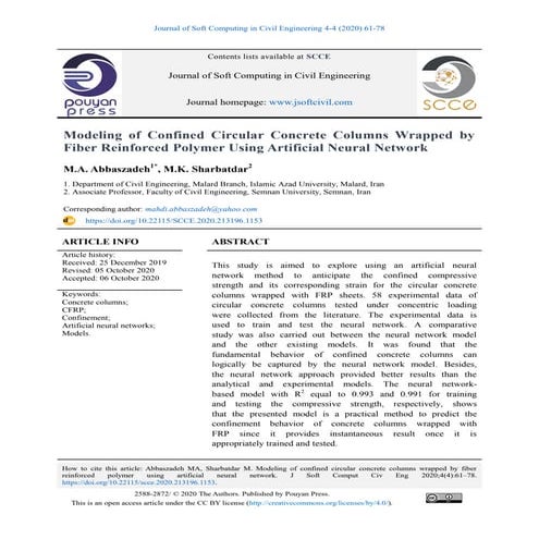 Modeling of Confined Circular Concrete Columns Wrapped by Fiber Reinforced Polymer Using ...