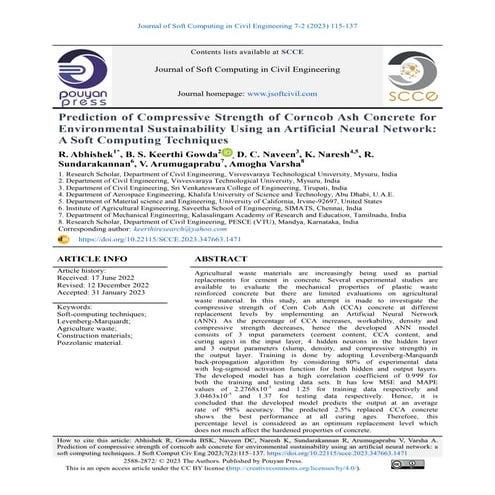 Prediction of Compressive Strength of Corncob Ash Concrete for Environmental Sustainability ...