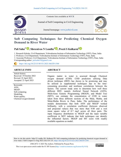 PREDICTING RIVER WATER QUALITY ppt presentation | PPTX