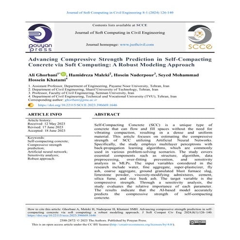 Advancing Compressive Strength Prediction in Self-Compacting Concrete via Soft Computing: A ...