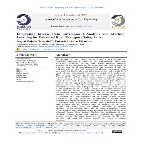 Integrating Inverse Data Envelopment Analysis and Machine Learning for Enhanced Road Transport ...