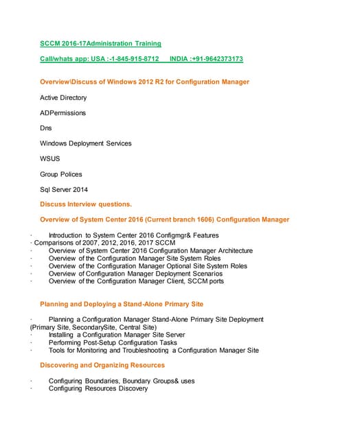 Sccm online training | PDF