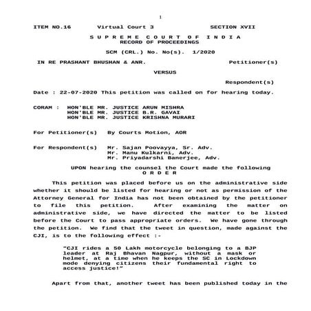 Sc contempt prashant bhushan | PDF