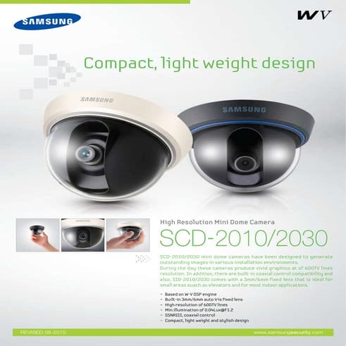 Samsung Techwin SCD-2010 Data Sheet | PDF