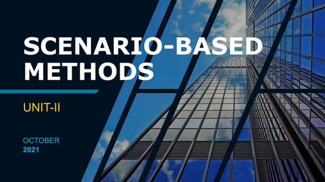 Scenario Based Methods Pptx Computer Software And Applications