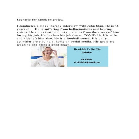 Scenario For Mock Interviewi Conducted A Mock Therapy Intervie Pdf