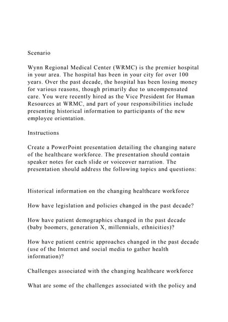 ScenarioAs the Human Resources Manager at the ABC Company, .docx ...