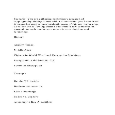 Scenario You are gathering preliminary research of cryptography.docx