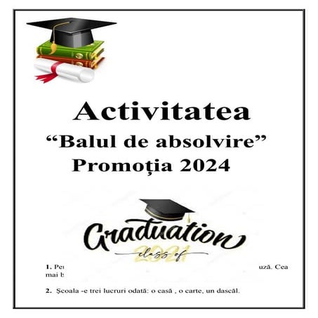 Scenariu Balul de absolvire activitate 2023 | DOCX