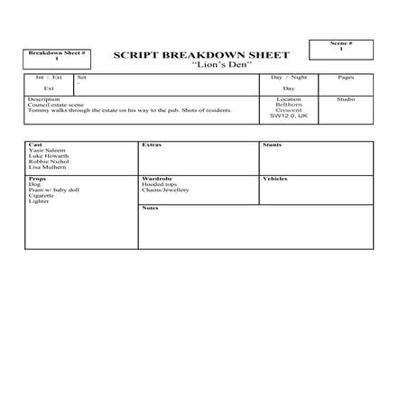 Scene 1 Breakdown | PDF