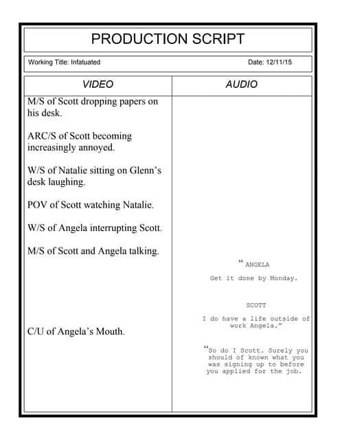 Production script scene 1. | PDF