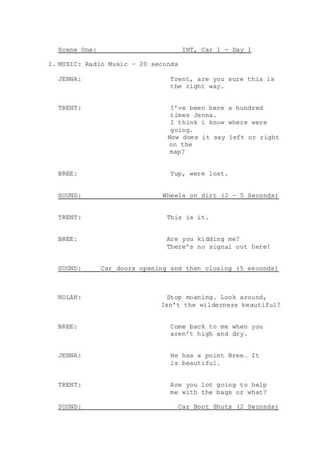 Production script scene 1. | DOC
