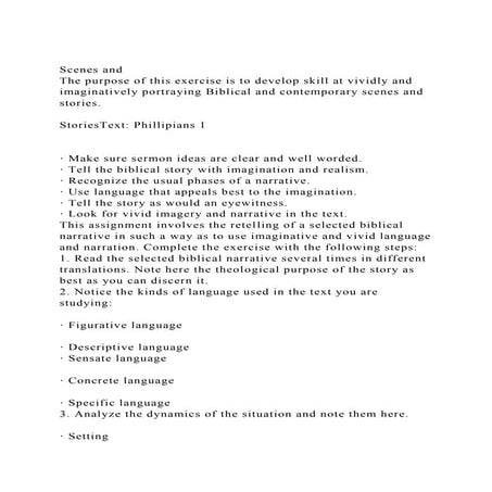 Scenes andThe purpose of this exercise is to develop skill at vi.docx