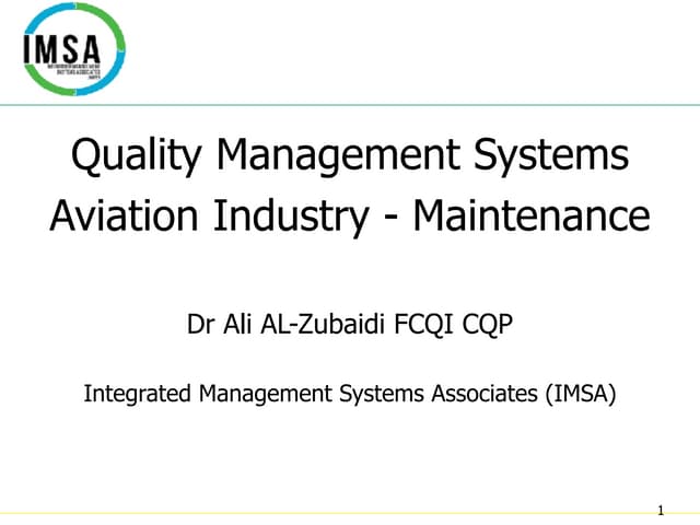 Quality management systems (QMS) | PPTX