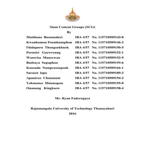 SCG Research Project | PDF