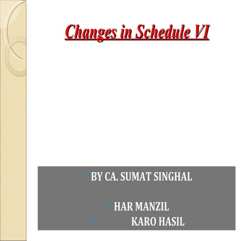 Revised schedule VI | PPT