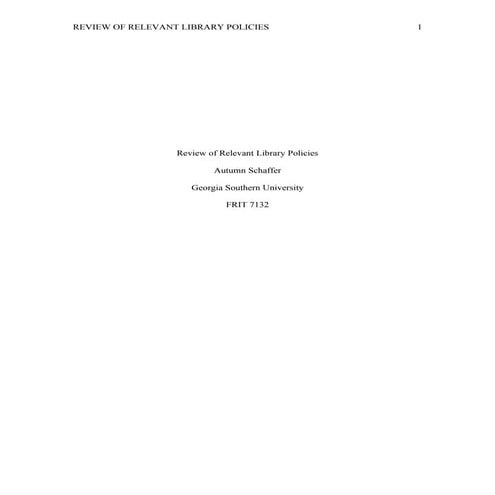 Schaffer a policy review | DOC | Education