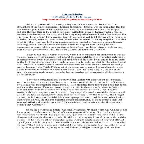 Schaffer reflection story_performance | PDF