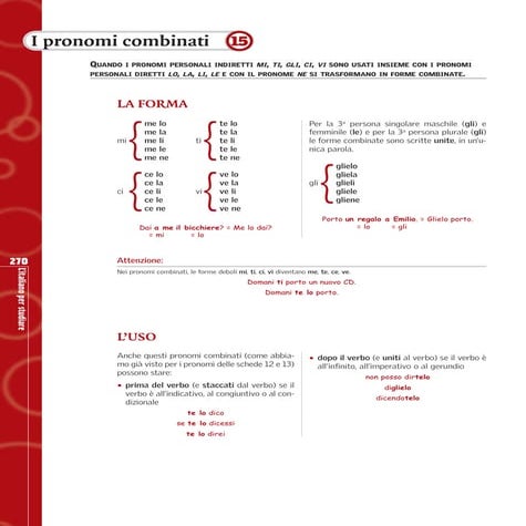 Scheda15 i pronomi_combinati | PDF