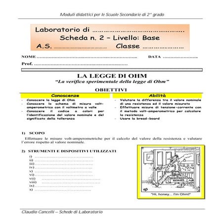 Lab.2B_La legge di Ohm | PDF