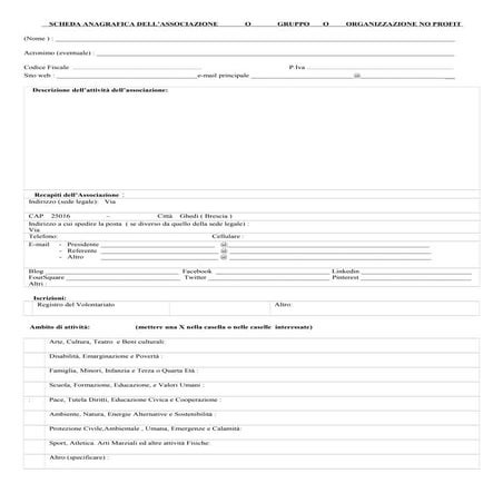 Scheda anagrafica associazione o gruppo[1][1] | PDF