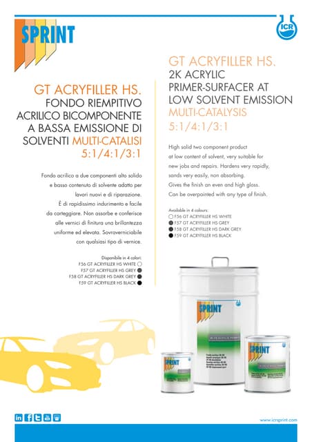 ICR SPRINT F30 PLUS FILLER HS GREY - Fondo riempitivo bicomponente / 2K ...