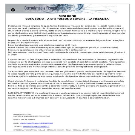 Scheda mini bond | PDF