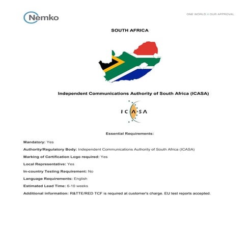 South Africa - ICASA | PDF | Technology & Computing